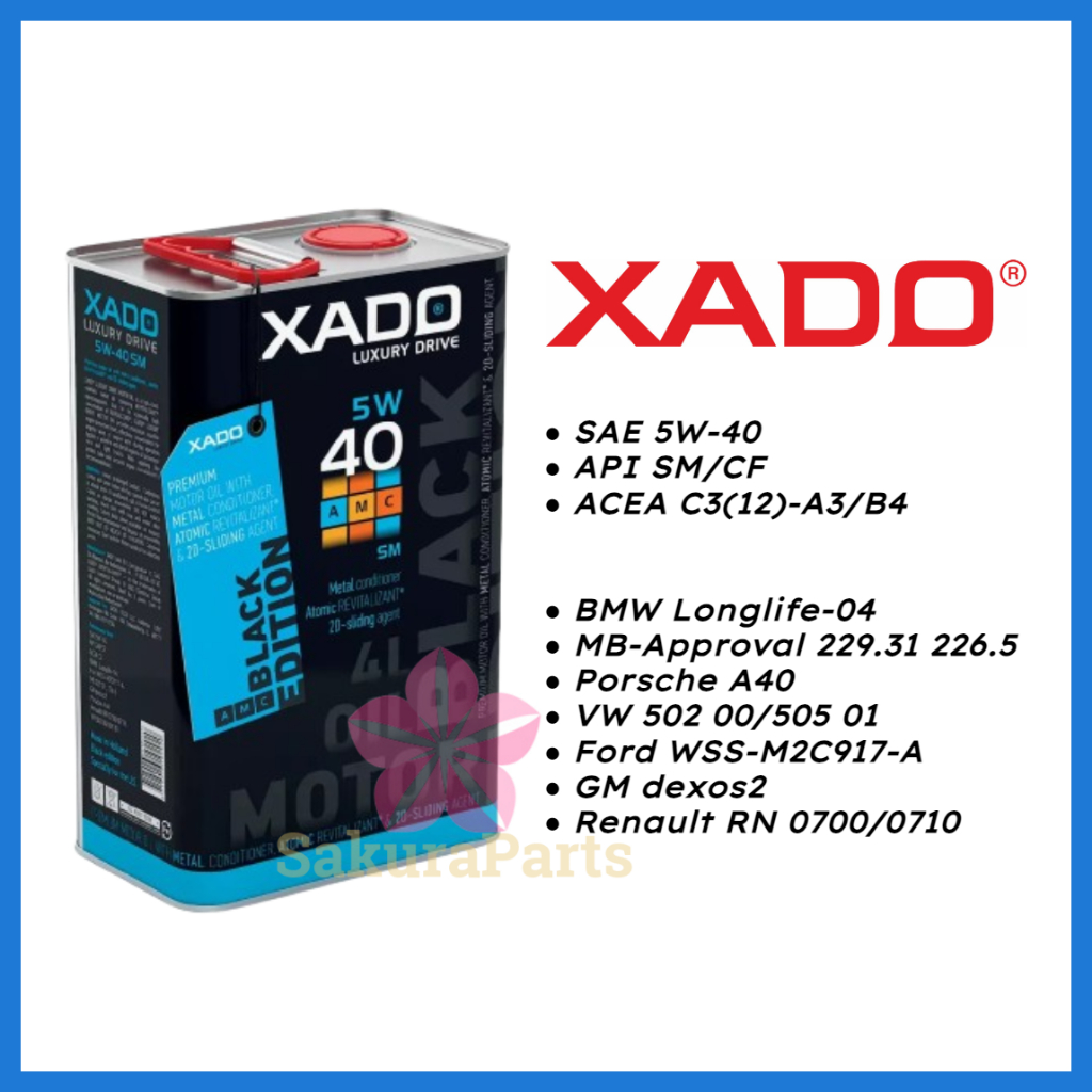 XADO Luxury Drive LX Black Edition 5W40 Fully Synthetic Engine Oil C3 ...
