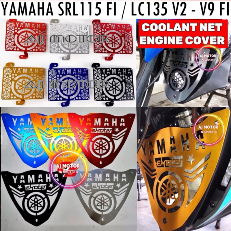 [ ENGINE COVER & COOLANT NET ALLOY ] YAMAHA LC135 V2-V9 FI / SRL115 FI ...