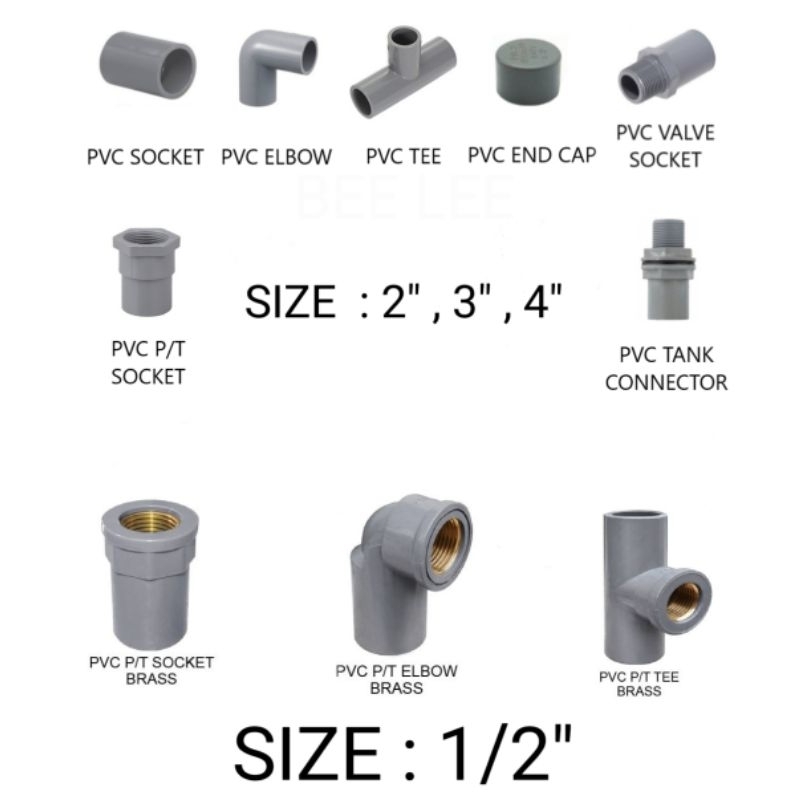 ((GREY)) PVC Pipe Fitting PVC管件 Pemasangan Paip PVC [[!!FASTDELIVERY ...