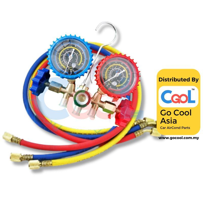 MANIFOLD SET / METER GAS R410 R22 R134 R32 ODM NEW (BLUE BOX) 2ITEM ...