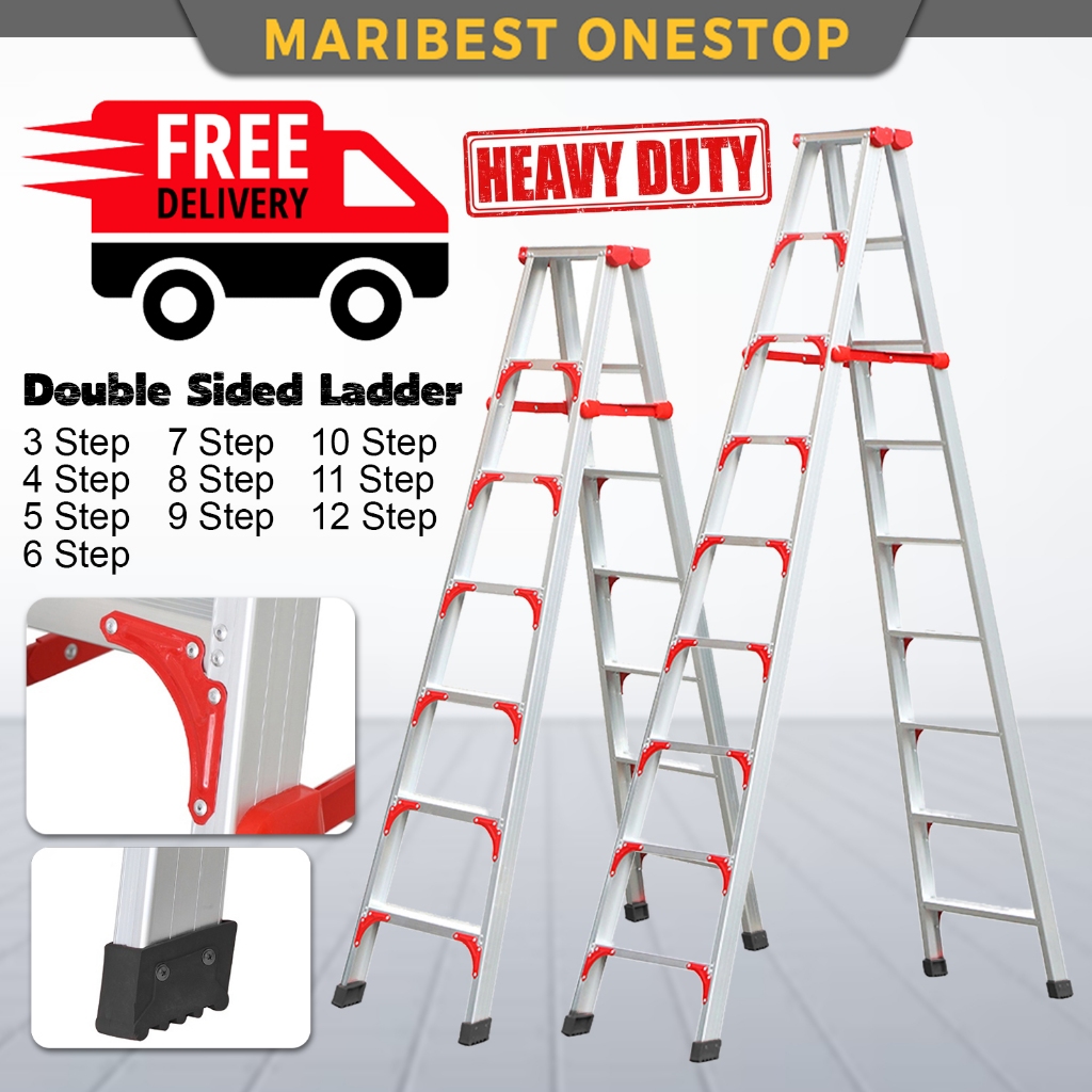 Free Shipping Ladderman Extra Tall Aluminium Double Sided Ladder Multi ...
