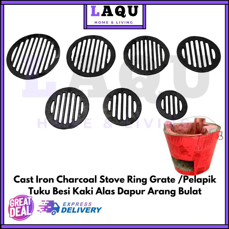 Cast Iron Charcoal Stove Ring Grate /Pelapik Tuku Besi Kaki Alas Dapur ...