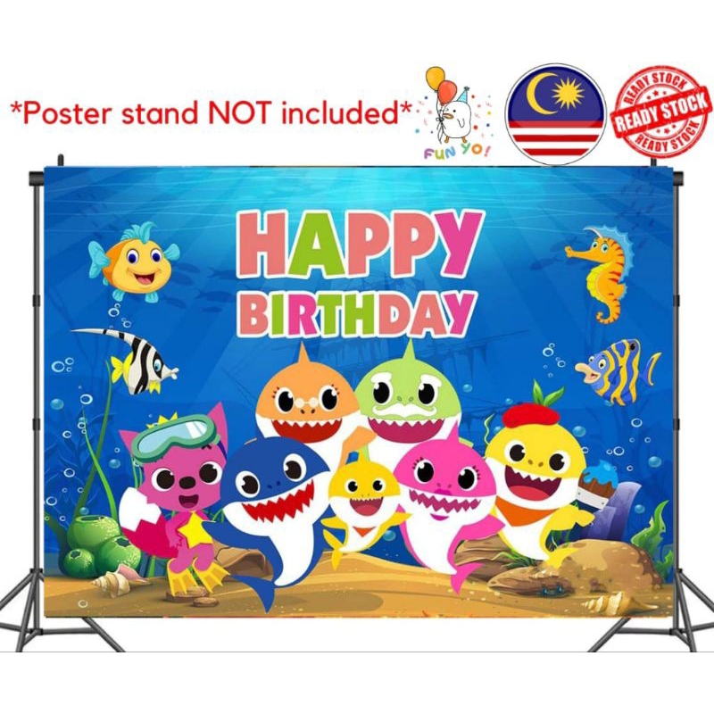 baby shark backdrop banner 125*83 cm | Shopee Malaysia