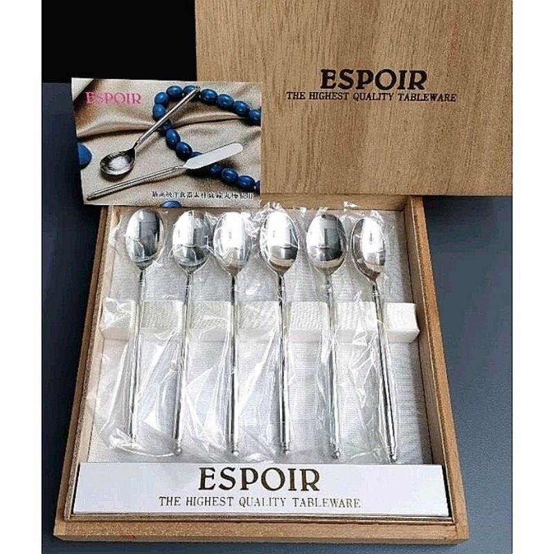 Martian 6 Pieces Espoir High Quality Tea Spoon in Original Wooden Box ...