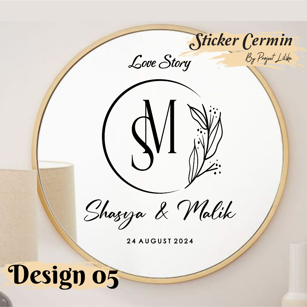 [PROMO] CUSTOM STICKER CERMIN WELCOME ROUND MIRROR PERSONALIZE DESIGN ...