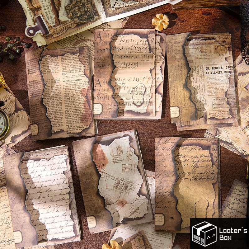 36 Sheets Vintage Retro Burnt Edges Decorative Old Paper for Journal ...