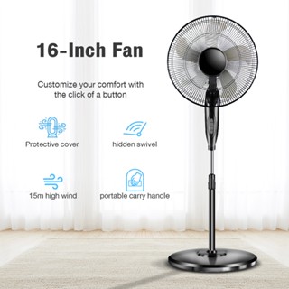 Simmo kipas Berdiri 16 inch Stand Fan 3 Speed Control 5 Blades Silent ...