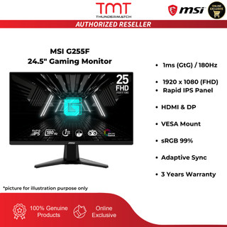 MSI G255F 24.5" Gaming Monitor | 1ms (GTG) | 180Hz | FHD (1920 x 1080 ...