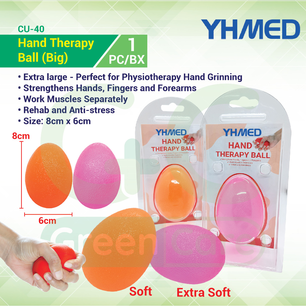 YHMED Hand Therapy Ball Extra Soft /Soft (Bola Terapi Tangan)(Big 8cm x ...