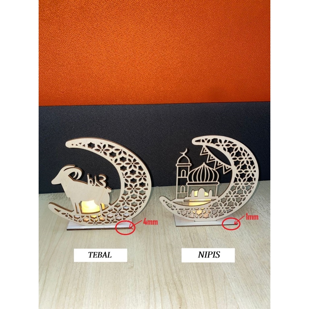 [M'sia] Hari Raya LED Light Wooden Ornament | Lampu Raya Deco Viral ...