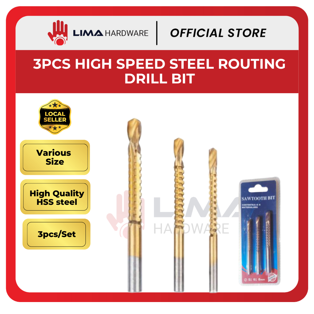 High Speed Steel Routing Drill Bit, Mata Gerudi, Alat Gerudi, Besi ...