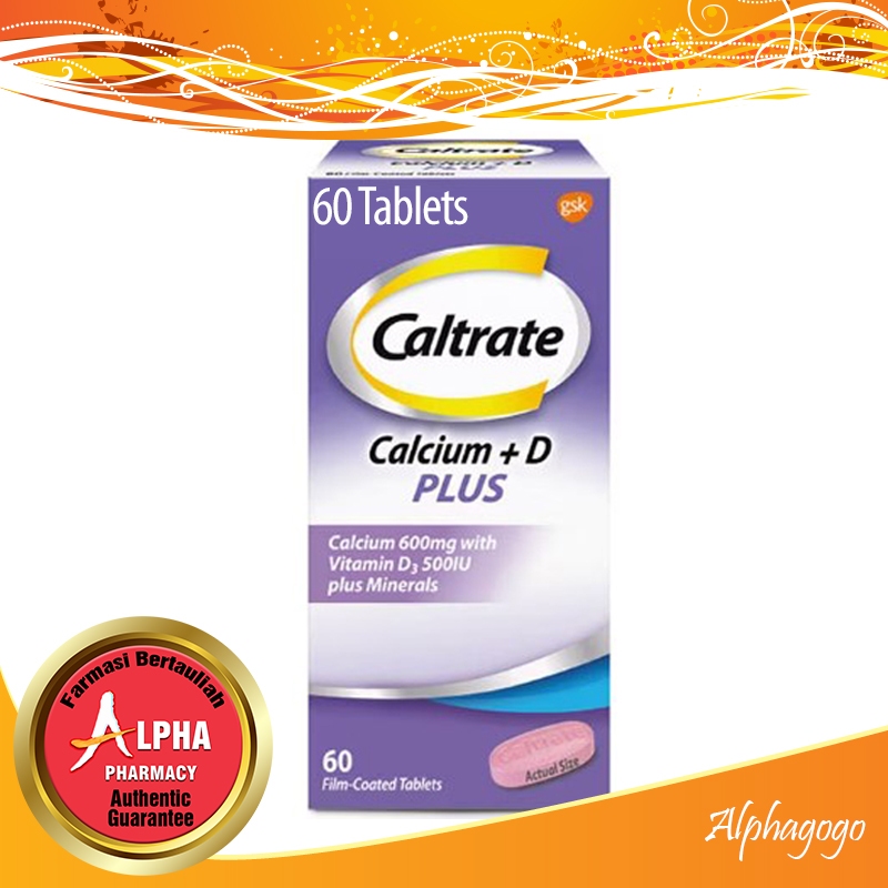 Caltrate 600 Plus Calcium with Vitamin D & Minerals (60 Tablets / 2X60 ...