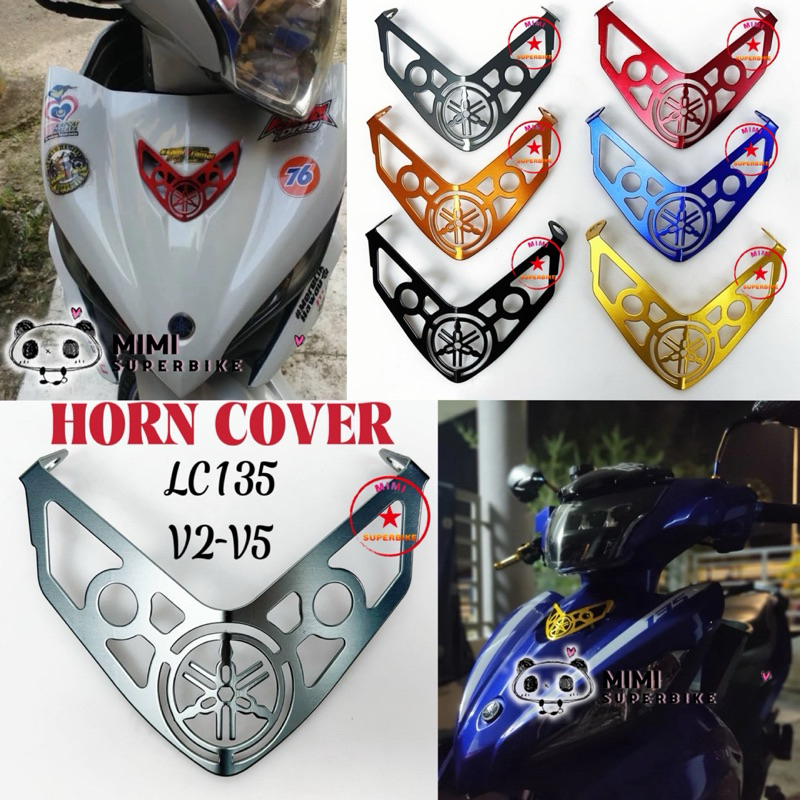 YAMAHA LC135 NEW V2 V3 V4 V5 V6 V7 ALLOY HORN COVER COLOUR RED BLUE ...