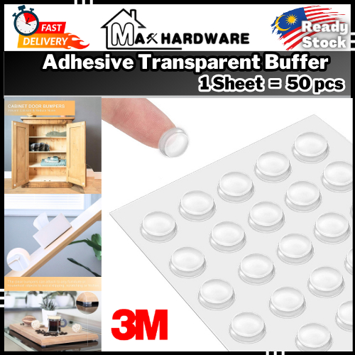 3M Adhesive Transparent Buffer Pads Cabinet Door Bumpers Stick Anti ...