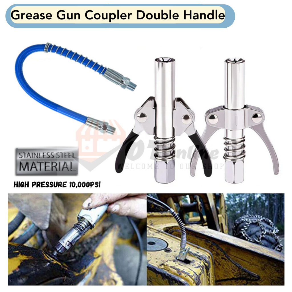 10000psi Double Handle Grease Quick Self Locking Coupler Tool Leak-Free Heavy Duty Quick Self ...