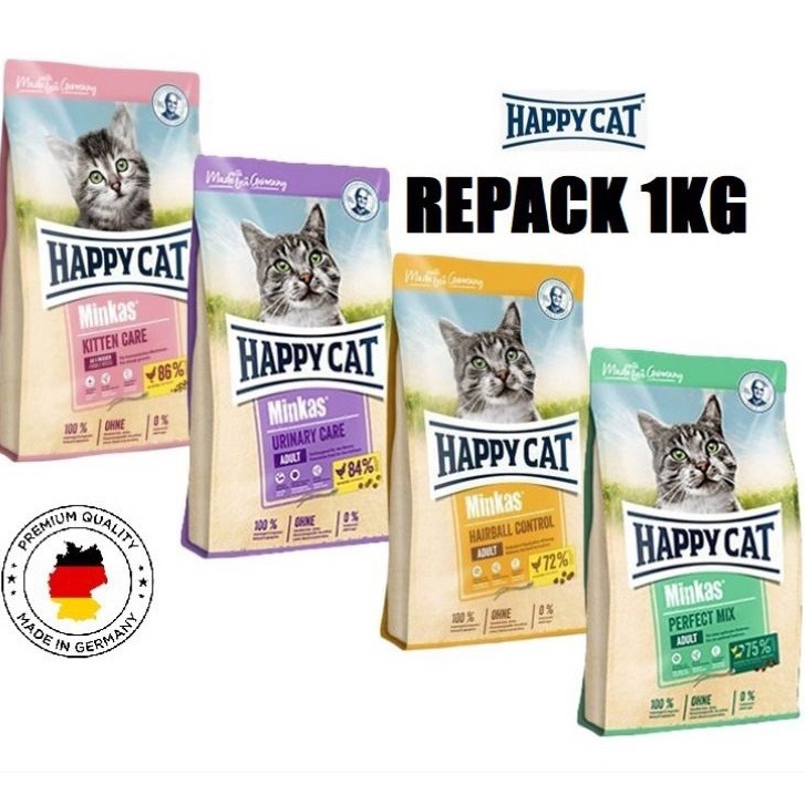 HAPPY CAT Minkas Cat Food (Happy Cat) Cat Dry Food /Kibbles 1KG (REPACK ...