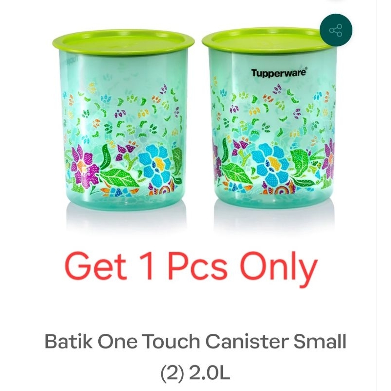 TUPPERWARE Batik One Touch Canister 2.0L(1 Pcs) | Shopee Malaysia