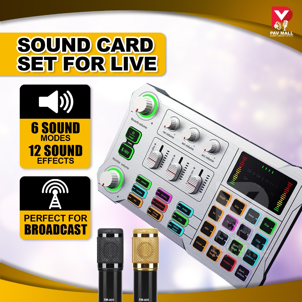 Sound Card X10 X50 with BM800 Condenser Microphone for Live Broadcast ...