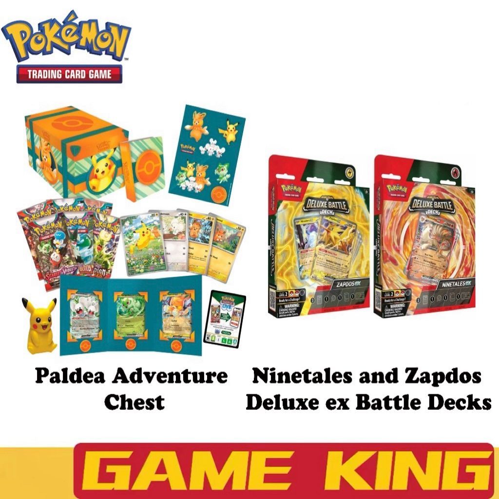 Pokemon TCG Paldea Adventure Chest / Ninetales and Zapdos Deluxe EX ...