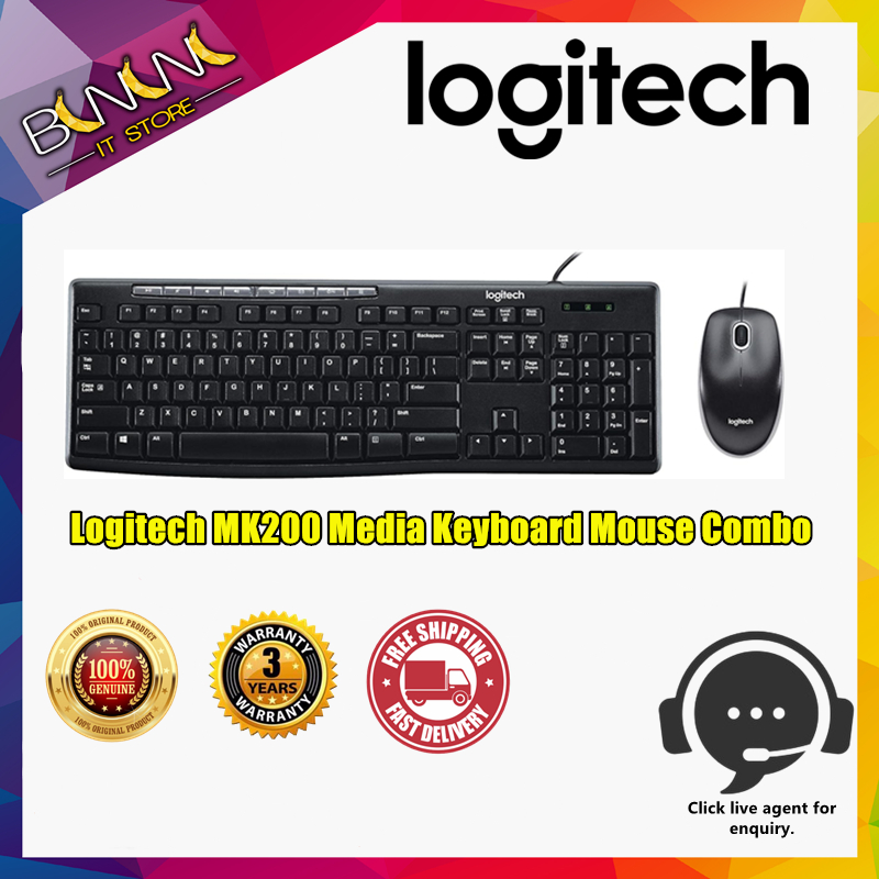 Logitech MK200 Media Keyboard Mouse Combo ( 920-002714 ) | Shopee Malaysia