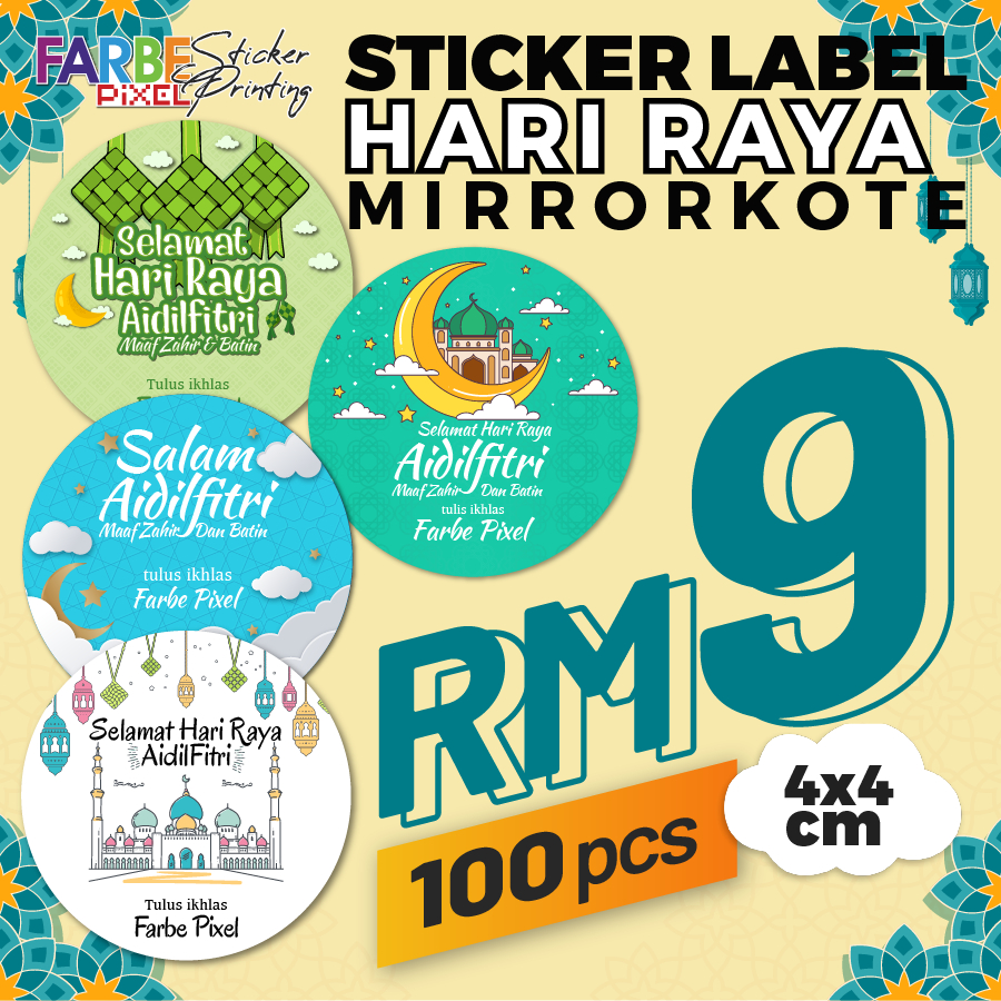 [100pcs CUSTOM NAME] sticker raya / selamat hari raya / salam ...