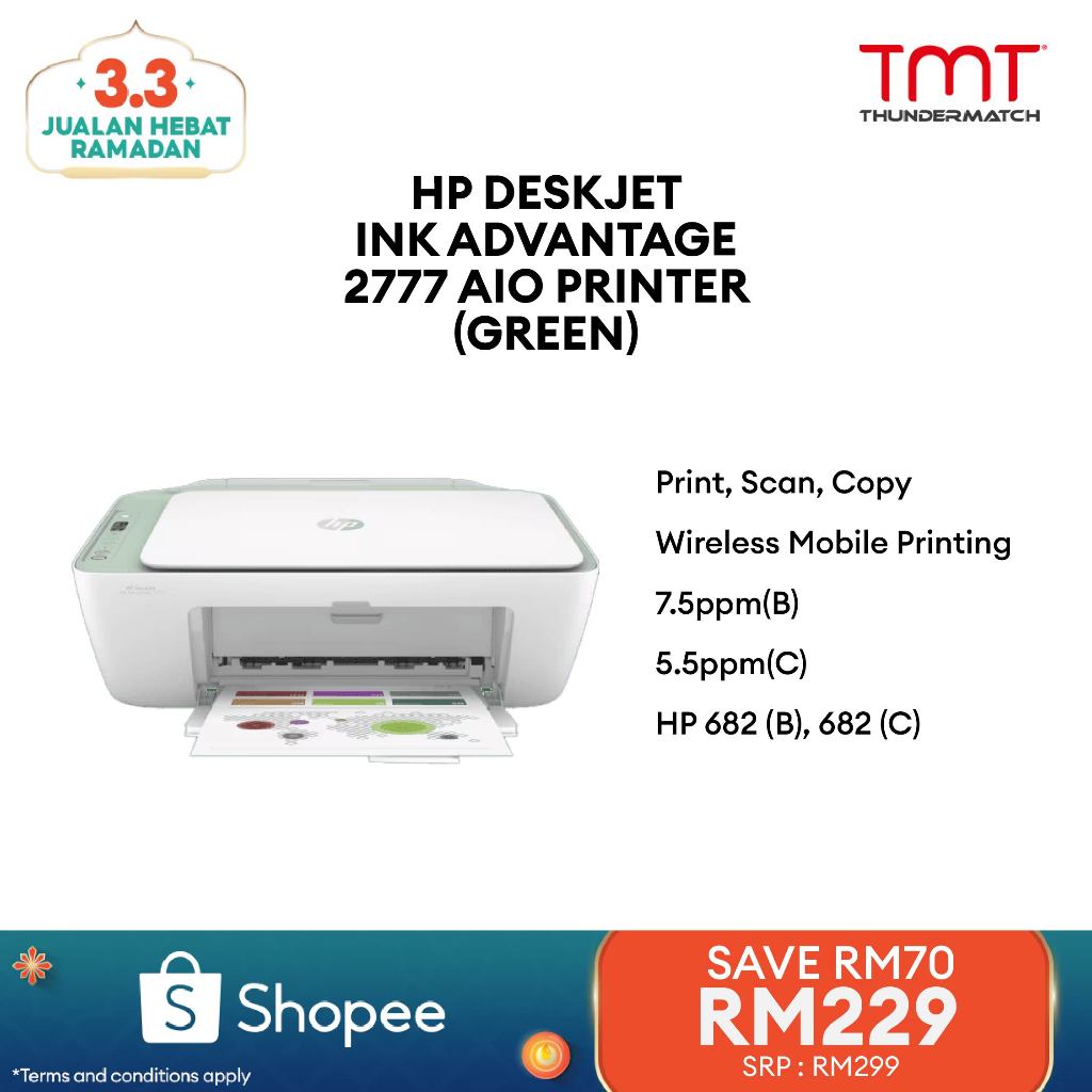 HP DeskJet Ink Advantage All-in-One Printer 2776 Grey / 2777 Green ...