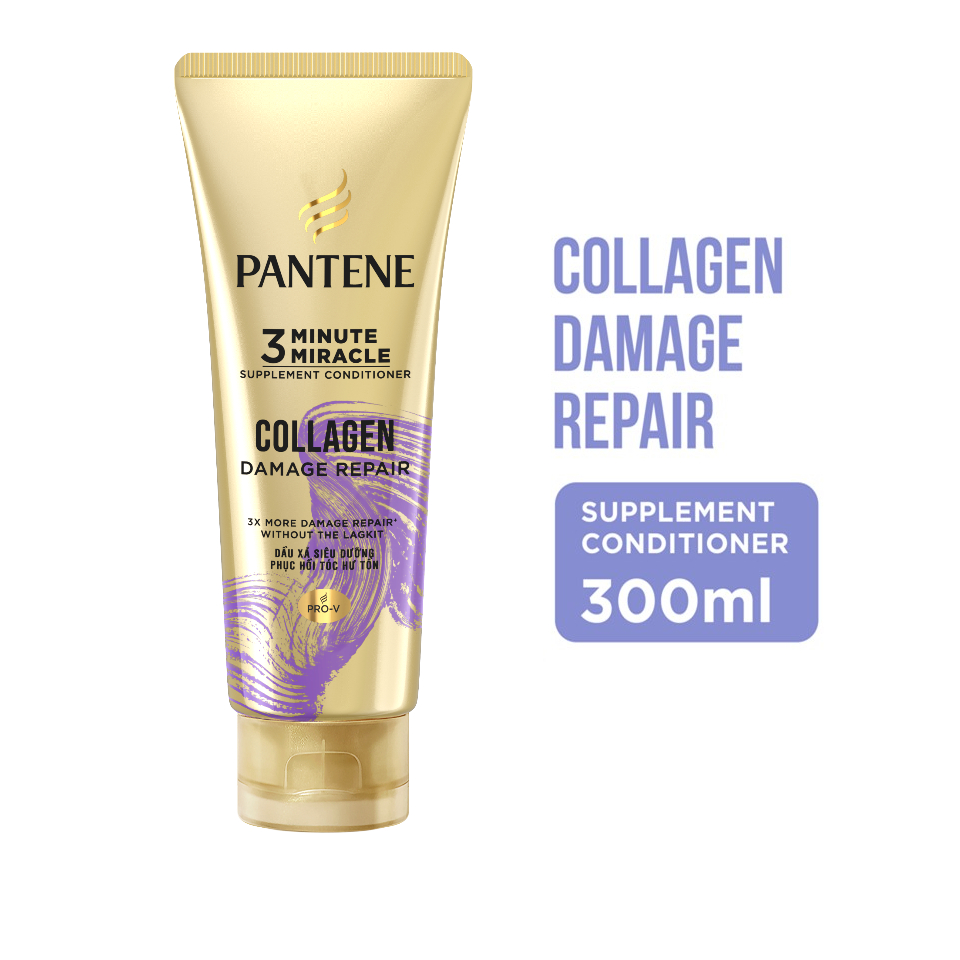 PANTENE Pro-V 3 Minute Miracle Collagen Damage Repair Conditioner 300ml | Shopee Malaysia