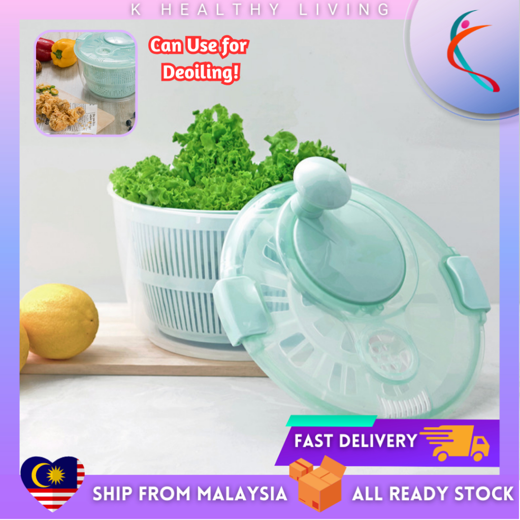 3 In 1 Plastic High Capacity Vegetable Salad Spinner Oil Spinner Fruit ...