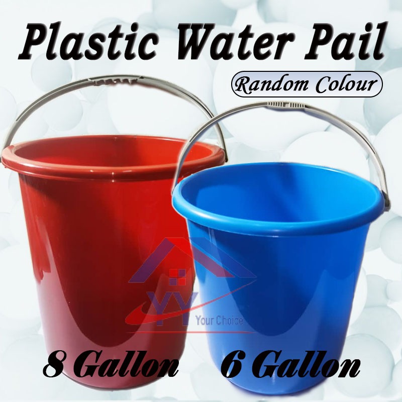 6-8 Gallon Plastic Pail/ Plastic Water Pail/ Plastic Water Bucket/Tong ...