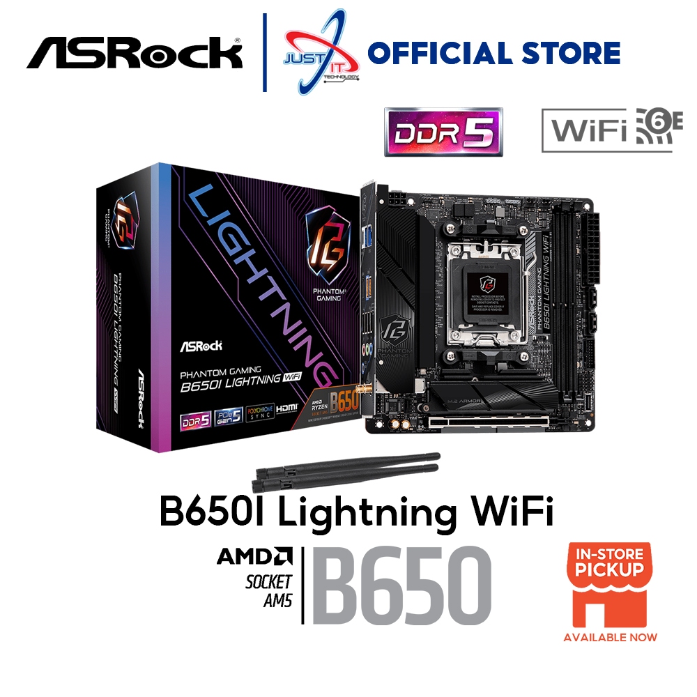 ASROCK B650I LIGHTNING WIFI D5 / DDR5 AM5 GAMING MOTHERBOARD COMBO R5 ...