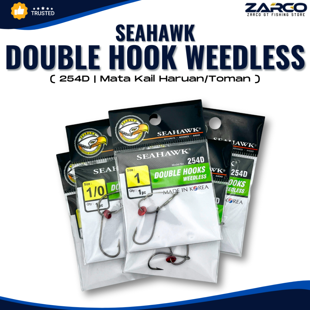 Mata Kail Haruan Double Hook Weedless Casting Haruan Toman Seahawk 254D ...