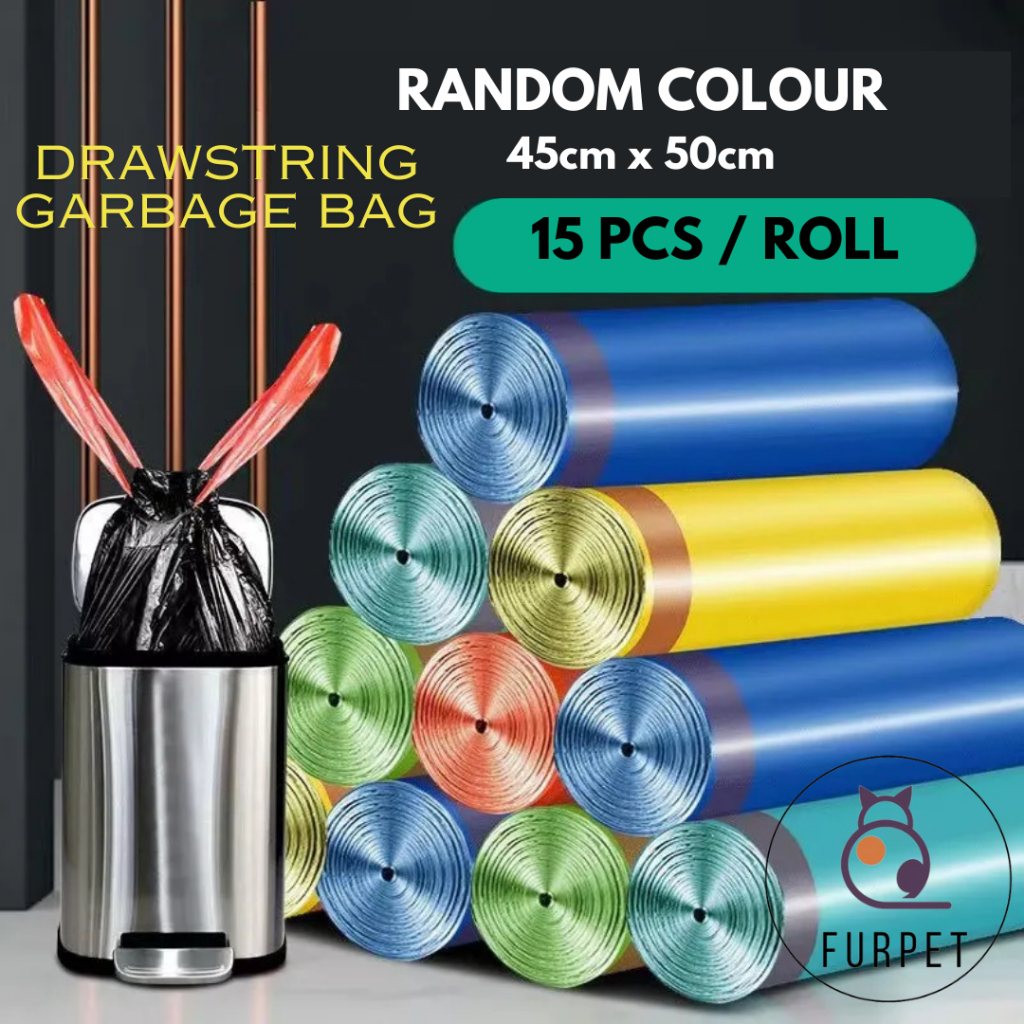FURPET Drawstring Garbage Bag 1 ROLLS Poop Disposable Plastic Bag Pet ...