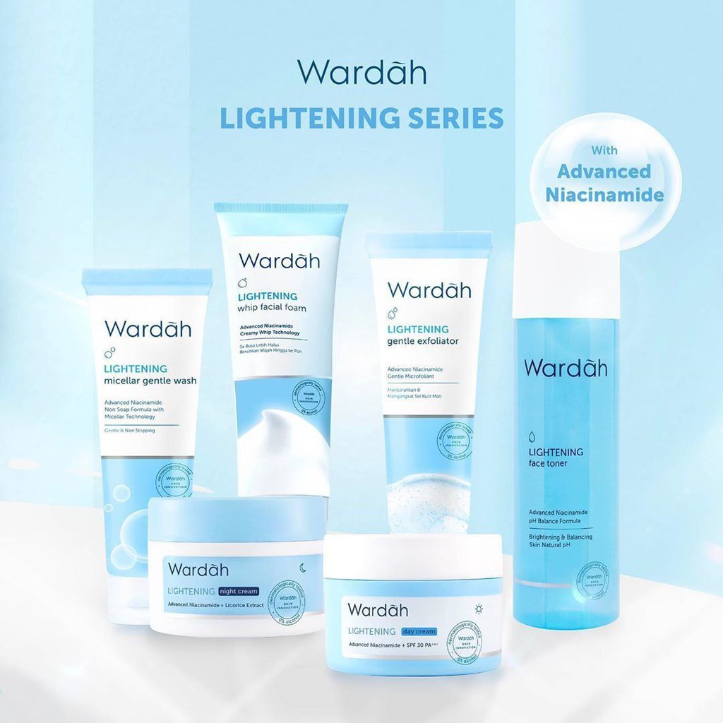 Wardah Perfect Bright/ Lightening Skincare set/ Foam/ Toner/ Day ...