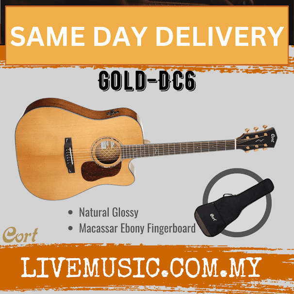 Cort Gold DC6 Acoustic Electric Guitar ( DC-6 / DC 6 ) | Shopee Malaysia
