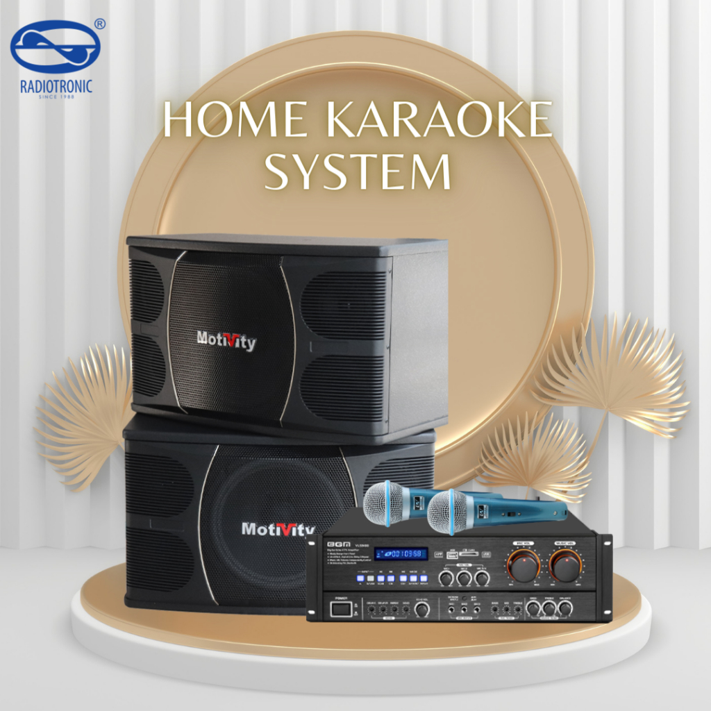 Karaoke Set Offer! Motivity MK-850 200W Speaker & BGM 280W Digital Echo KTV Amplifier & 2 PV ...
