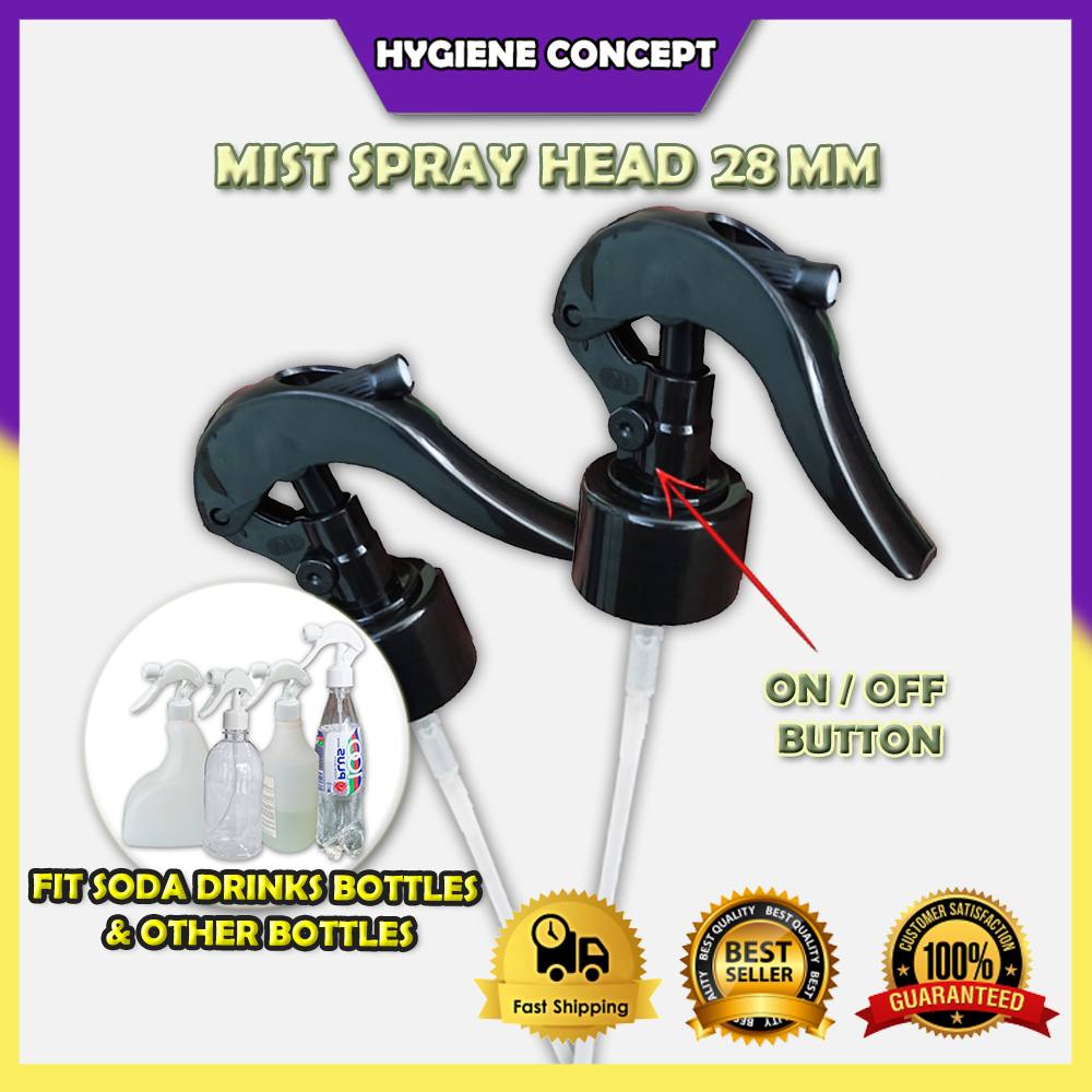 28mm Mist Spray Head Black / Sprayer Bottle / Replacement Sprayer Head ...