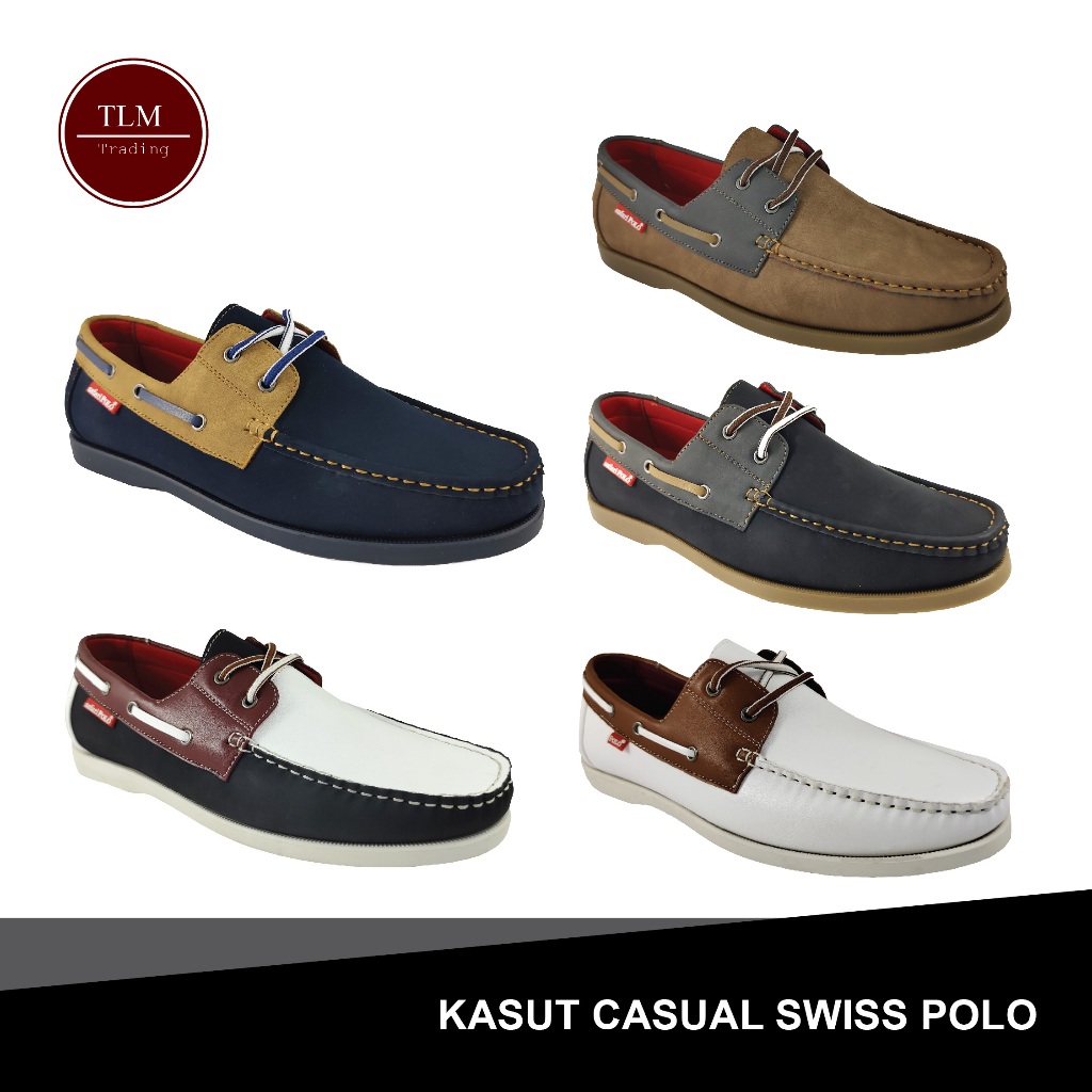 Kasut Kasual Swiss Polo Original Casual Loafers Men Shoes / Kasut Swiss ...