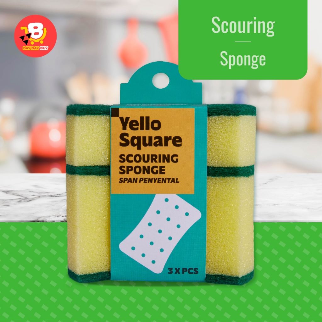Yello Square Scouring Sponge (3pcs) | Shopee Malaysia