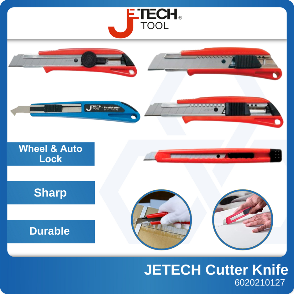 JETECH Wheel Auto Lock Softgrip Plastic Cutter Knife | Shopee Malaysia