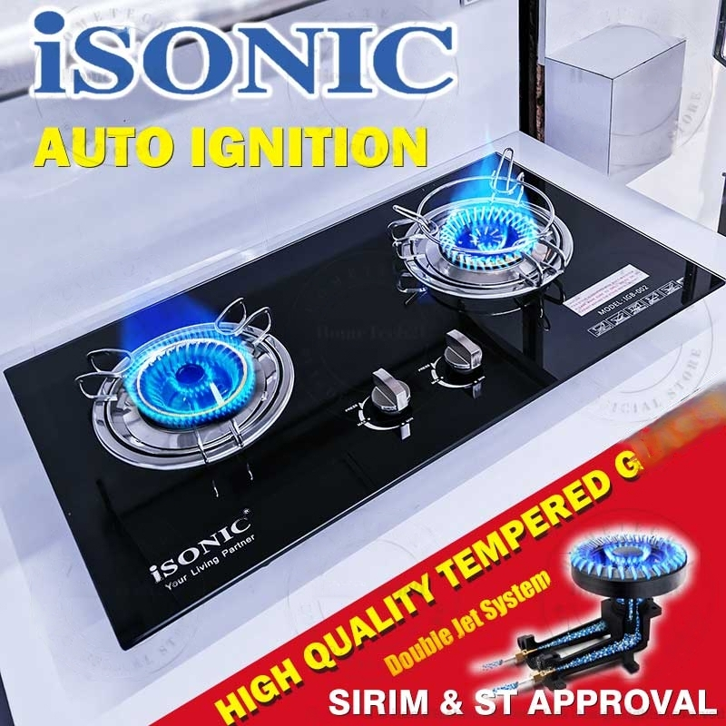 iSONIC Built In Hob Table Top GLASS GAS HOB Gas Cooker IGB 002 / IGB ...