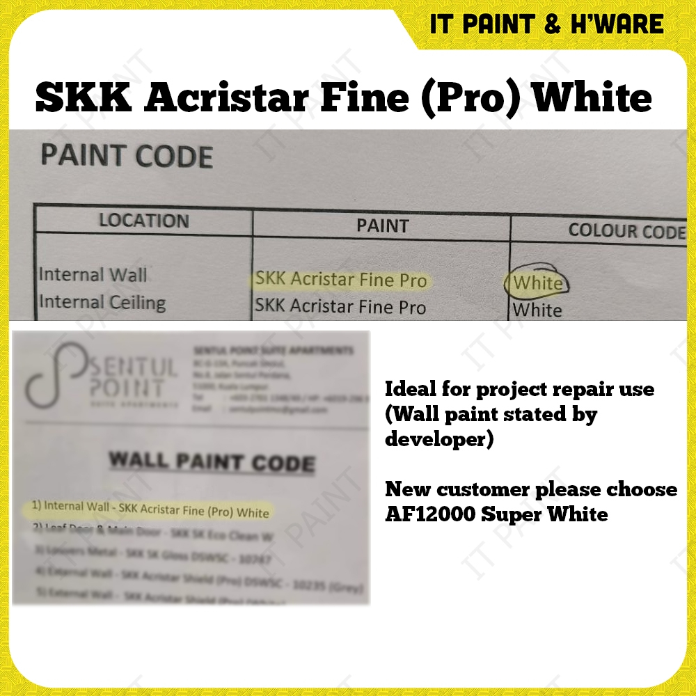 [1 Liter] SKK Acristar Fine Pro White & AF12000 Super White Emulsion ...