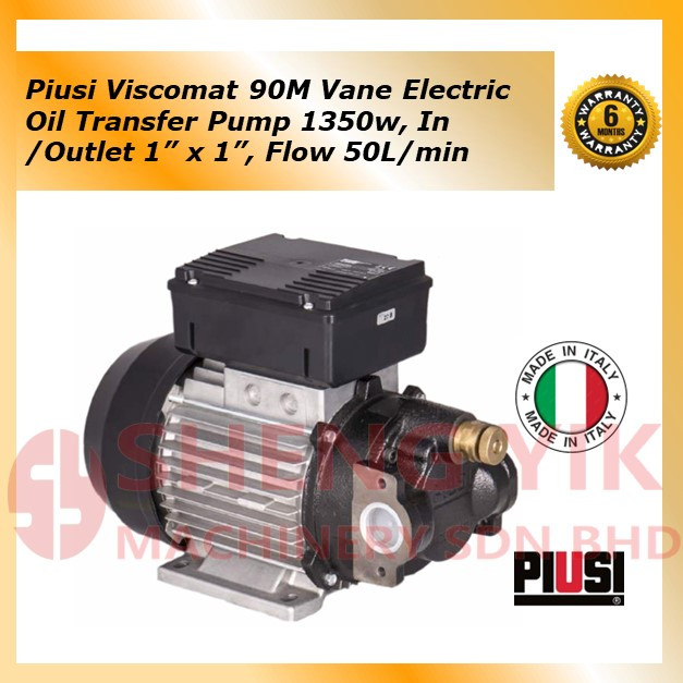 Shengyik Piusi Viscomat 70 / 90M Vane Electric Oil Transfer Pump ...