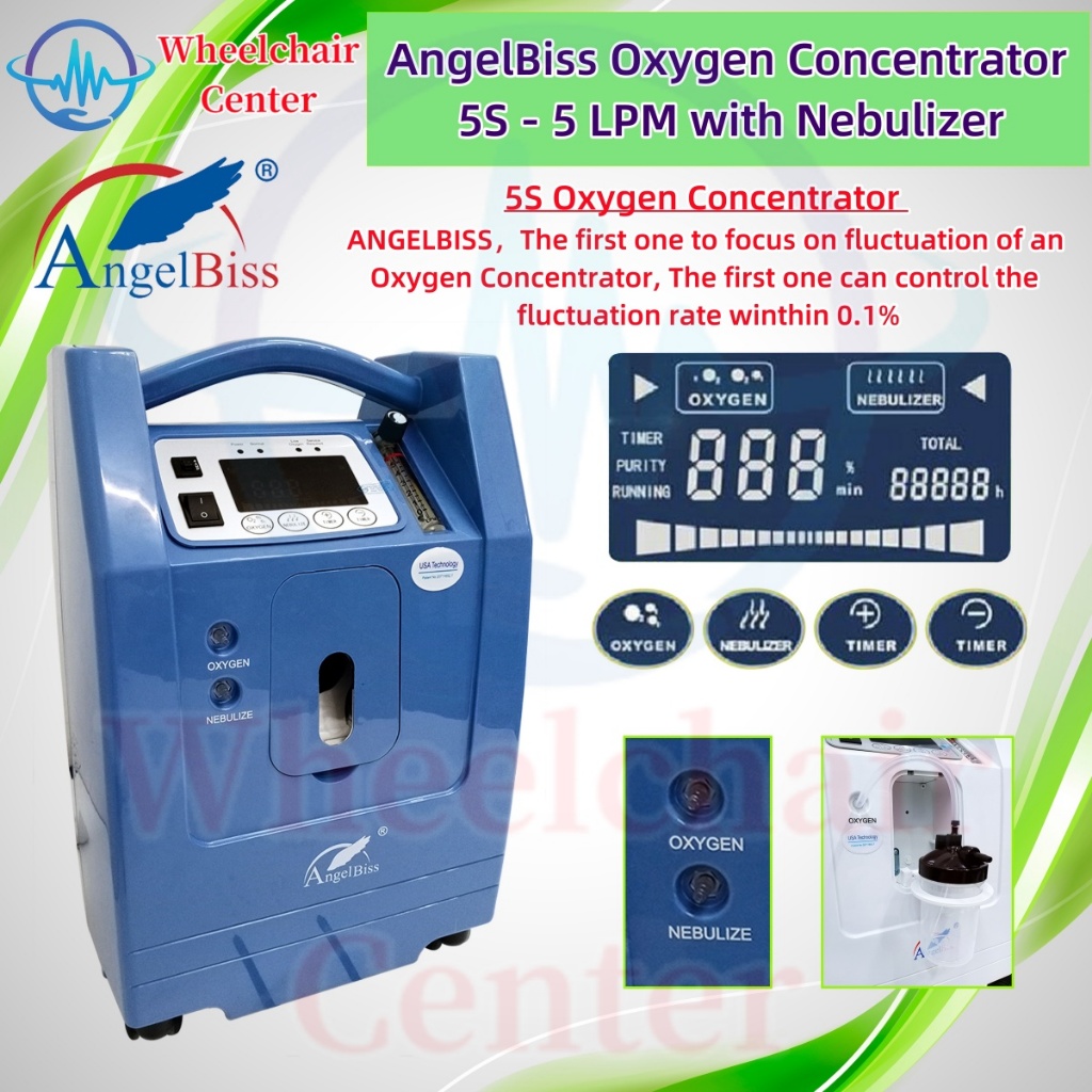 Angelbiss Oxygen Concentrator 5S - 5LPM with Nebulizer | Shopee Malaysia