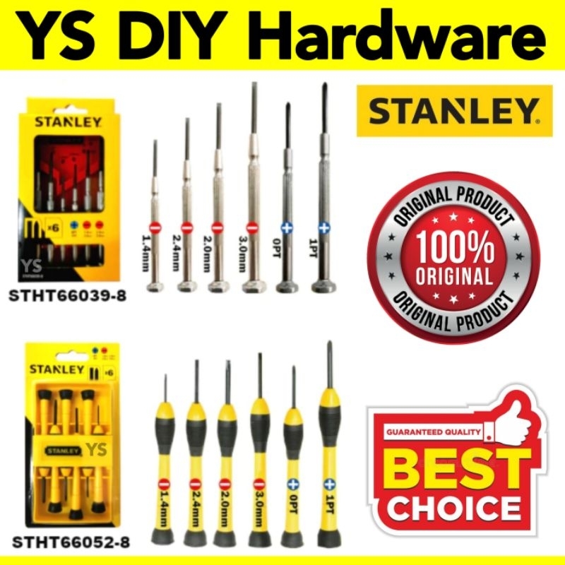 STANLEY 6 PCS PRECISION SCREWDRIVER SET ( STHT66039-8 | STHT66052-8 ...