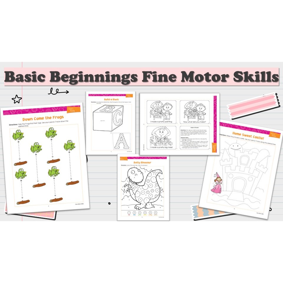 [P126] 39 pages Basic Beginnings Fine Motor Skills Worksheet for Pre ...