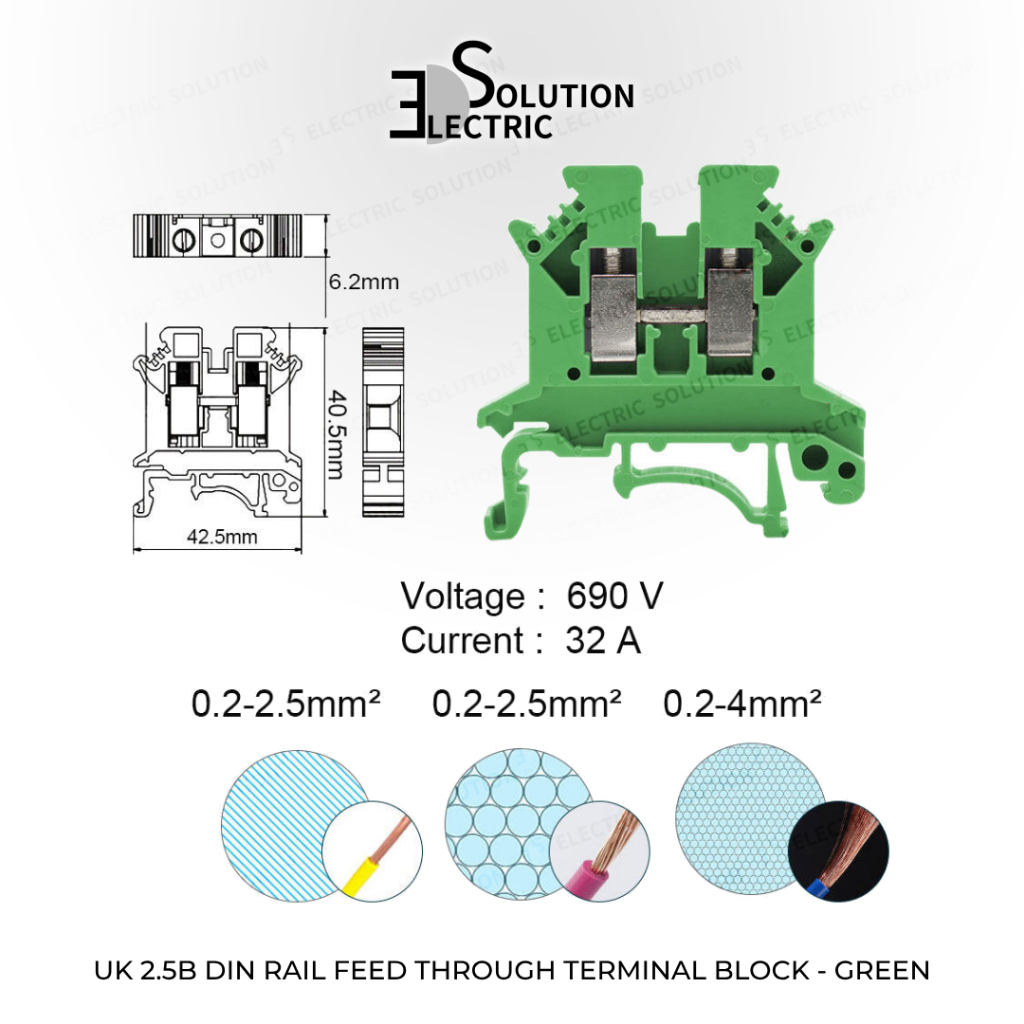 𝗕𝗢𝗥𝗢𝗡𝗚 🔥 UK2.5B SERIES DIN RAIL FEED THROUGH TERMINAL BLOCK CABLE CONNECTOR WIRE CONTACT ...