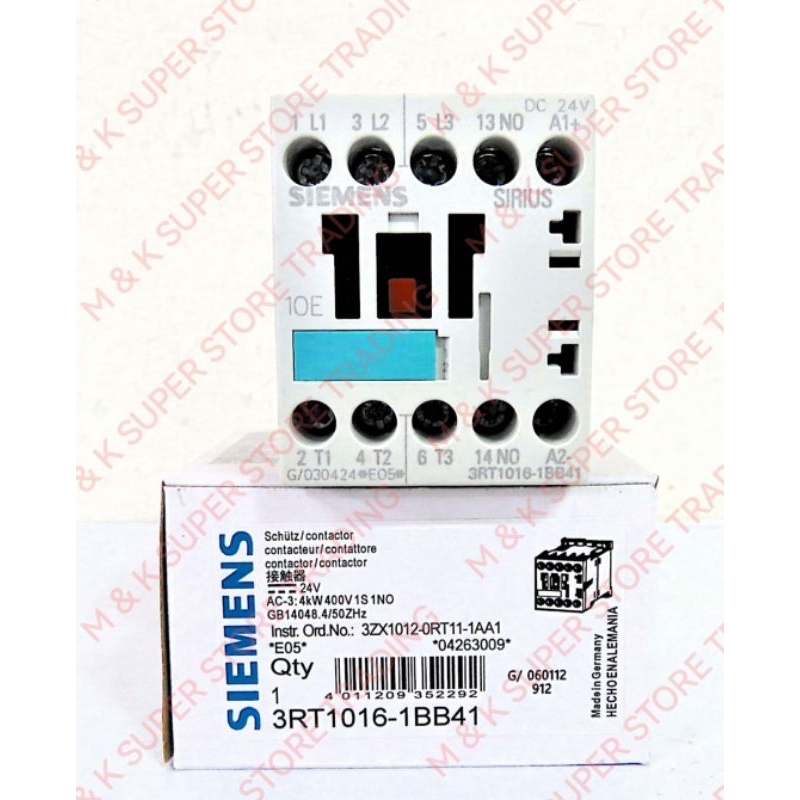 SIEMENS 3RT1016-1BB41 NO 3RT1016-1BB42 NC CONTACTOR 3POLE Price per pc ...