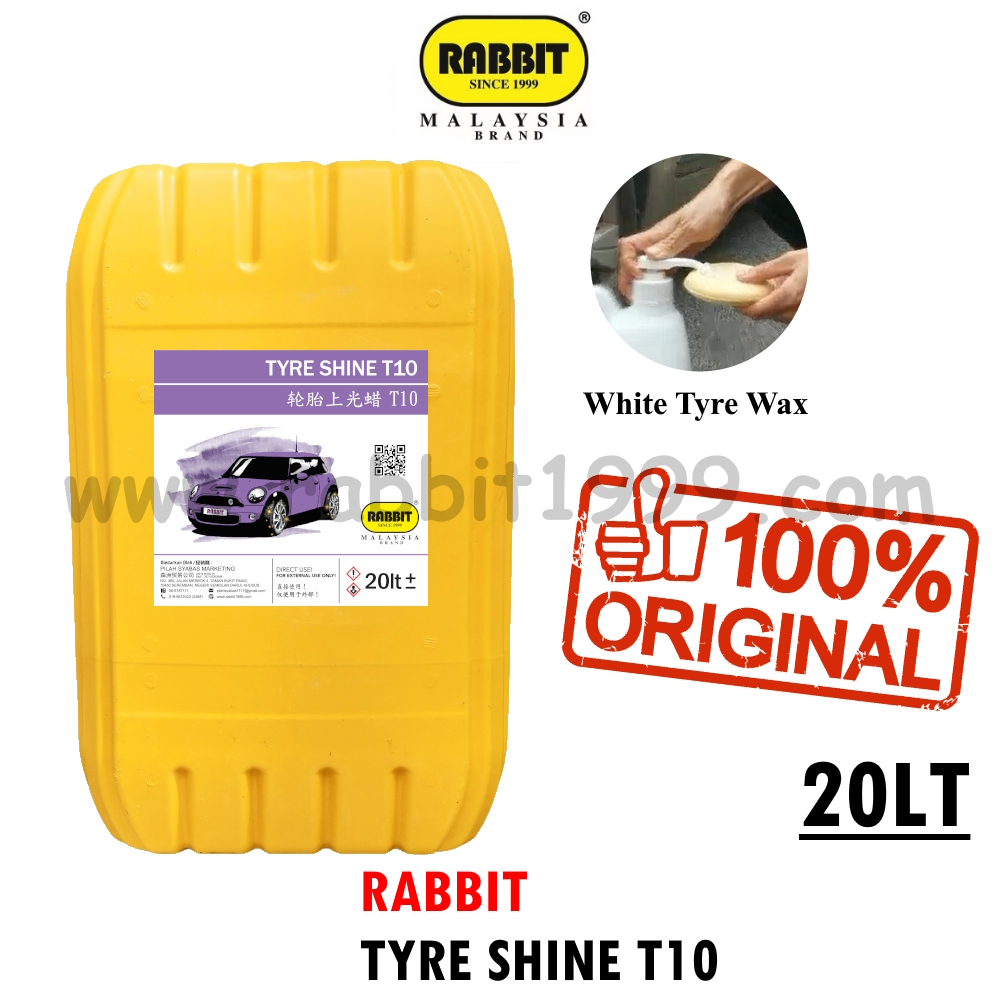 RABBIT TYRE SHINE T10 - 20Lt - Tyre Wax Silicone Shine - 20KG ...