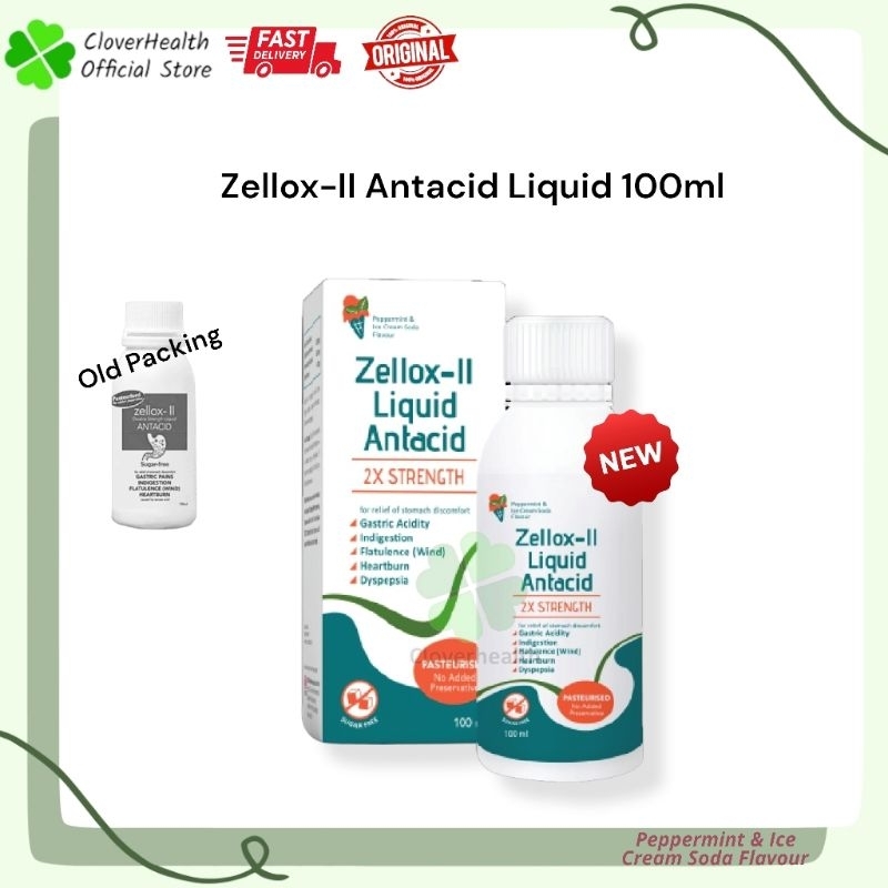 Zellox-ll Double Strength Liquid Antacid (100ml) | Shopee Malaysia