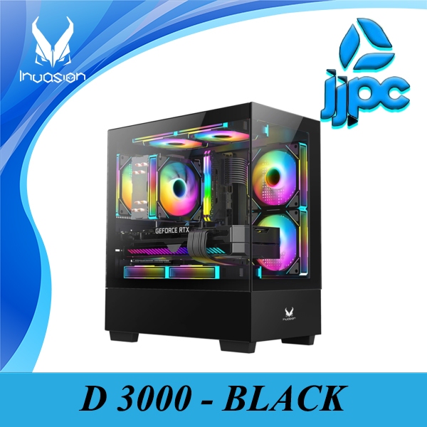 Invasion D-3000 Tempered Glass M-ATX Gaming Case - Black | Shopee Malaysia